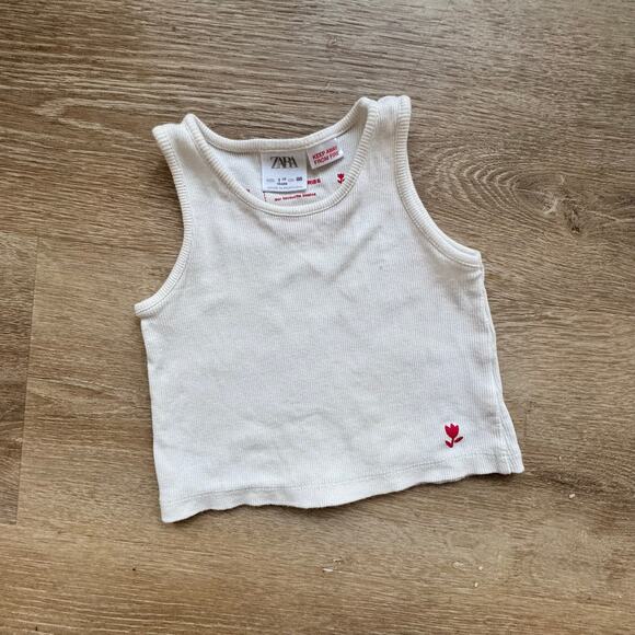 Zara | Shirts & Tops | Zara Ribbed Baby Girl Tank Size 218m | Poshmark
